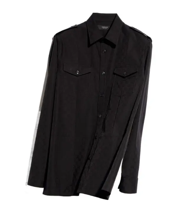 Gucci Collared Long-sleeve Shirt
