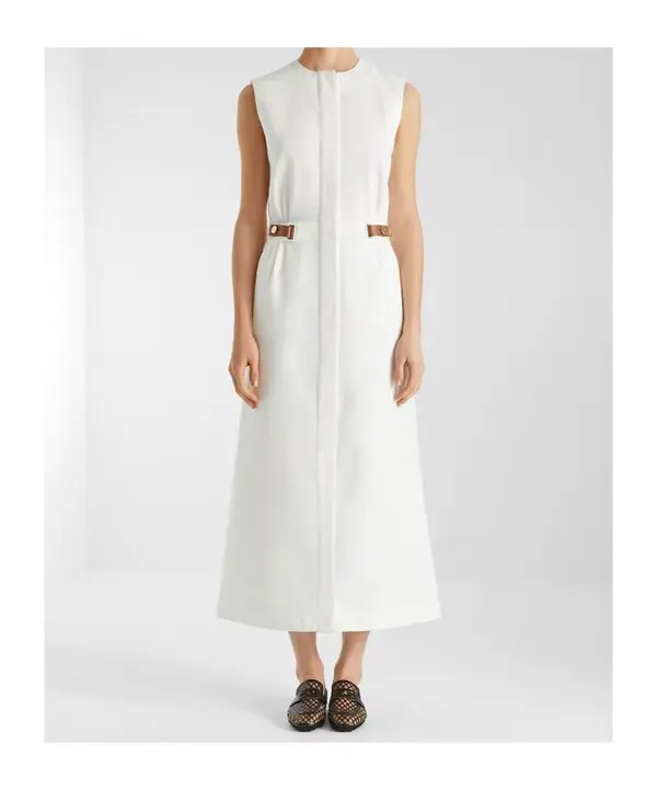 Fendi Sleeveless Midi Dress With Cinched Waist