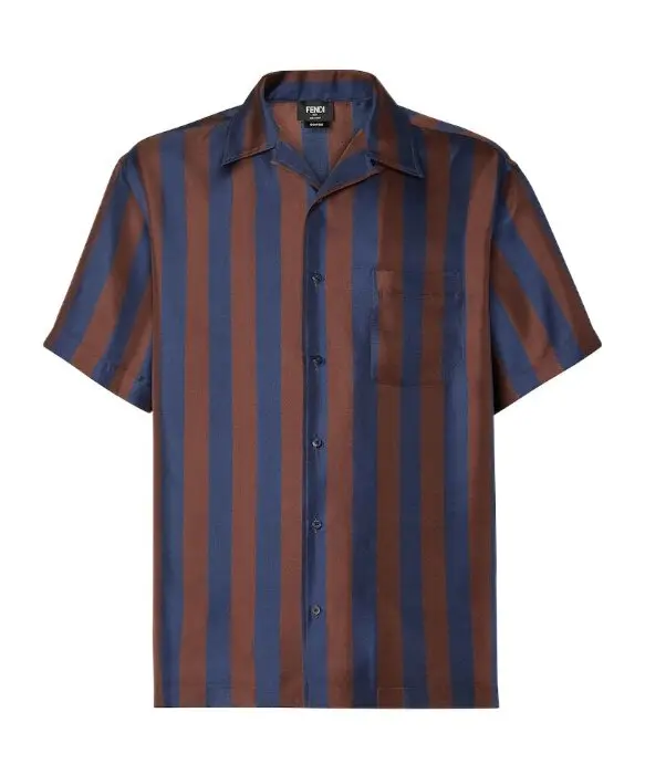 Fendi Striped Collared Short-sleeve Shirt - Multicolor