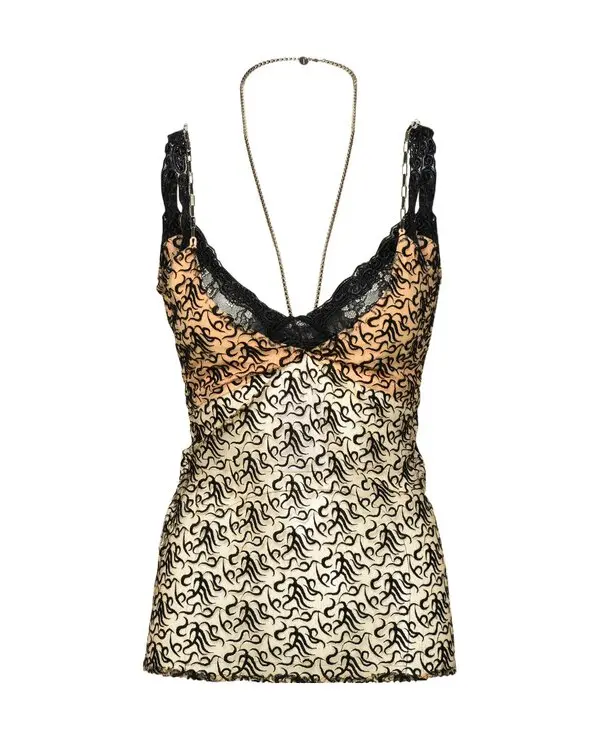 Attico Loghi Chain-halterneck Tank Top