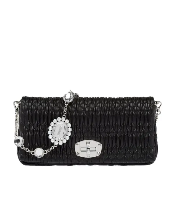 Miu Miu Crystal Embellished Shoulder Bag