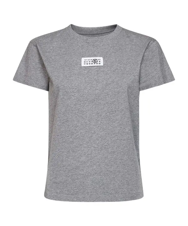 MAISON MARGIELA Crewneck T-shirt With Logo Patch - Grey