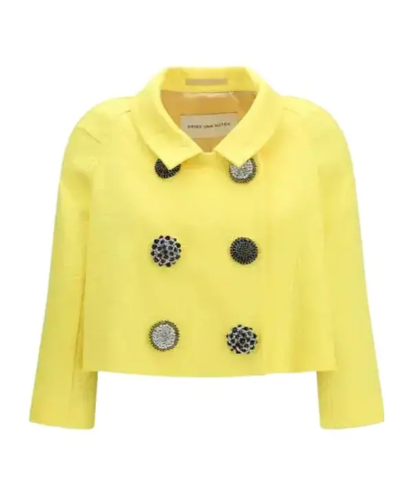 Dries Van Noten Vipa Embellished Jacquard Jacket - Yellow