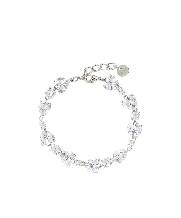 SELF-PORTRAIT Crystal Heart Bracelet - White