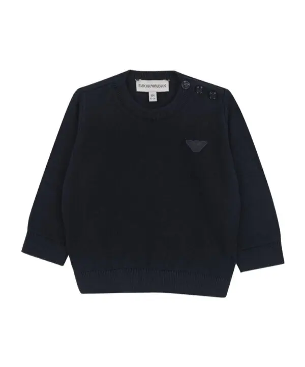 Emporio Armani Eagle Logo Button Detail Sweater