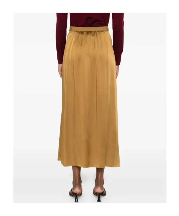 FORTE_FORTE Pleated A-line Skirt - Mustard