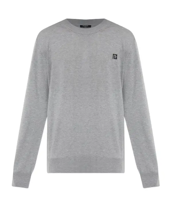 Balmain Logo Crew Neck Knitted Sweater