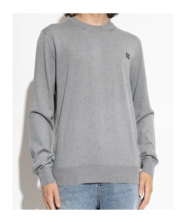 Balmain Logo Crew Neck Knitted Sweater