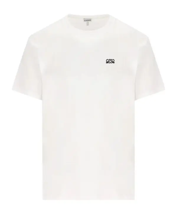 Loewe Logo Detailed Short Sleeved T-shirt - White