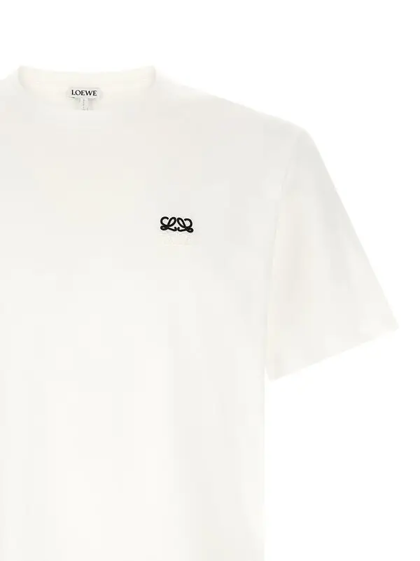 Loewe Logo Detailed Short Sleeved T-shirt - White