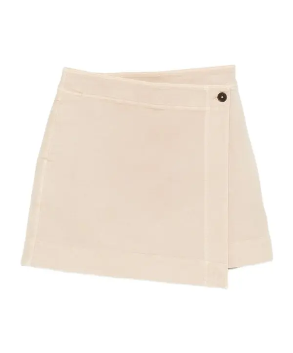 Closed Wrap-style Button-fastening Skirt