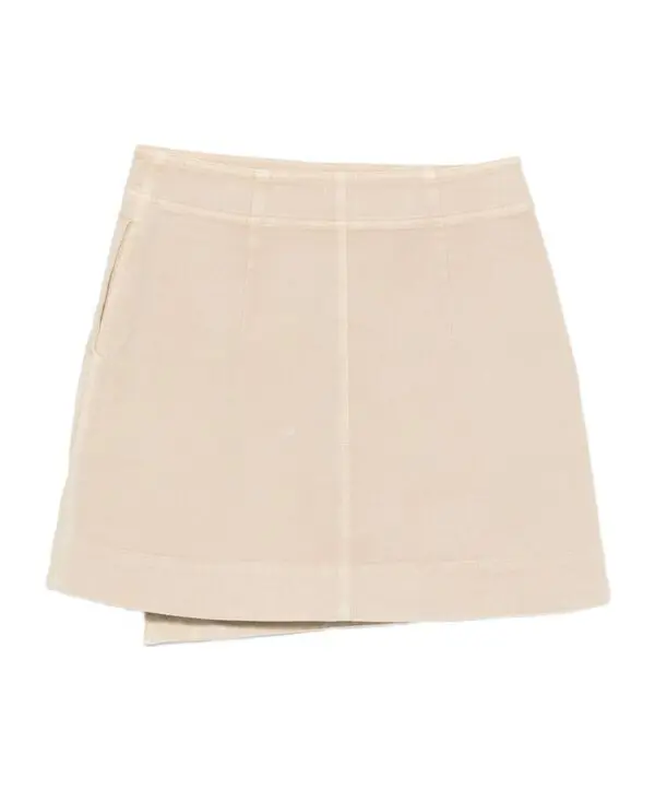 Closed Wrap-style Button-fastening Skirt