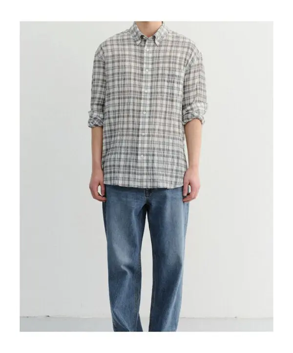 DUNST Check-pattern Long-sleeve Shirt