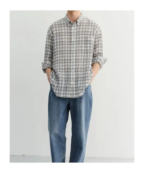 DUNST Check-pattern Long-sleeve Shirt