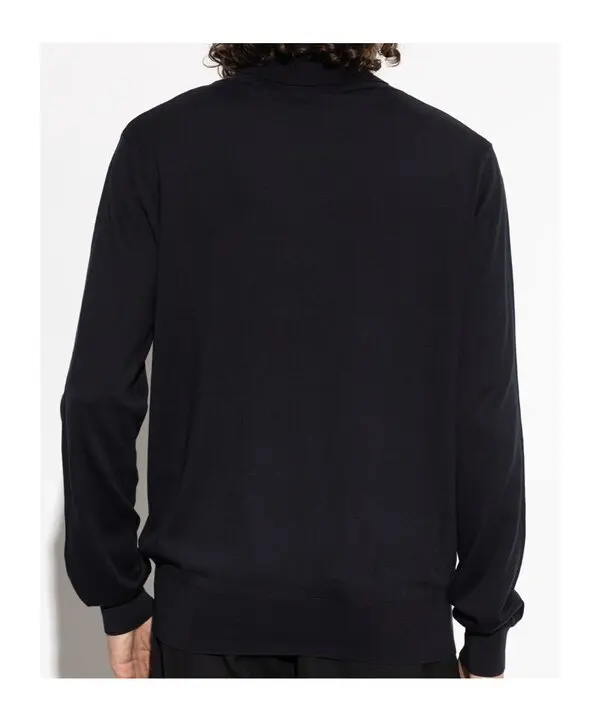 Balmain Logo Turtleneck Knitted Sweater - Navy