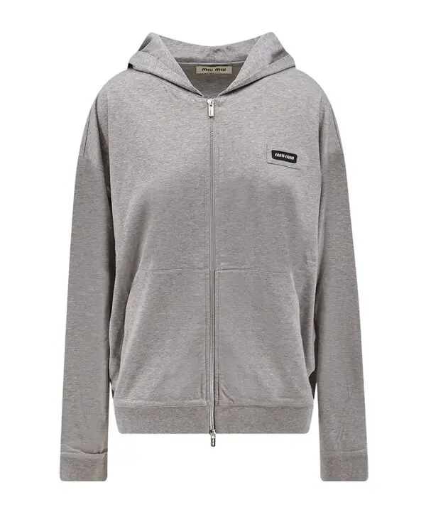 Miu Miu Logo Zip-up Hoodie