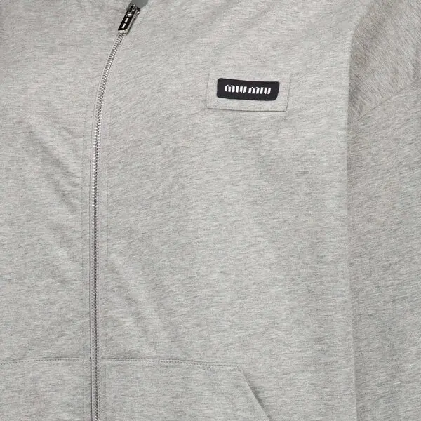 Miu Miu Logo Zip-up Hoodie