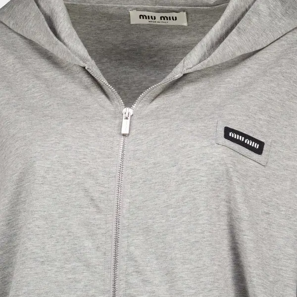 Miu Miu Logo Zip-up Hoodie