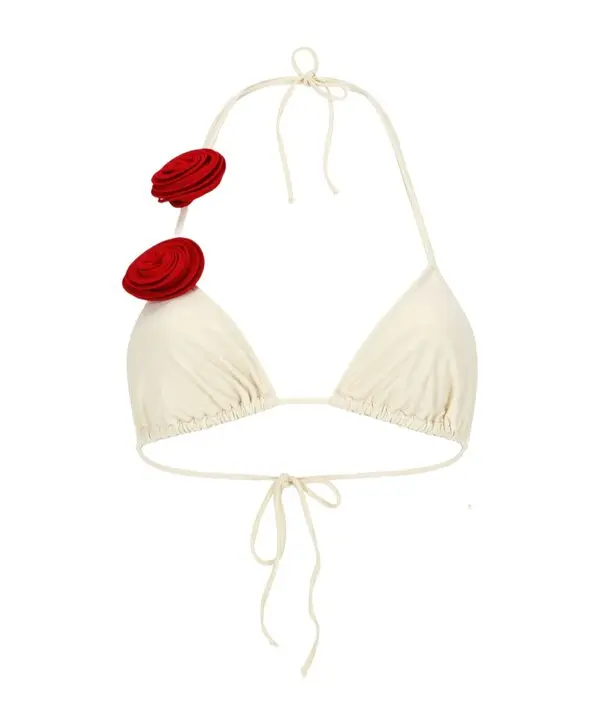 LA REVECHE Ashar Floral Bikini Top - Ivoryred