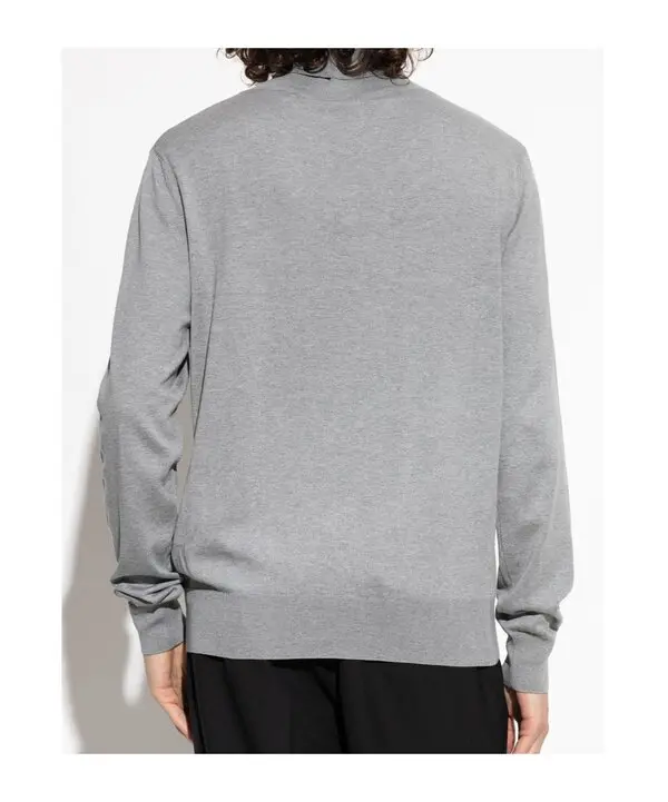 Balmain Logo Turtleneck Knitted Sweater - Grey