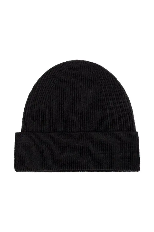 Balmain Logo Patch Ribbed Beanie