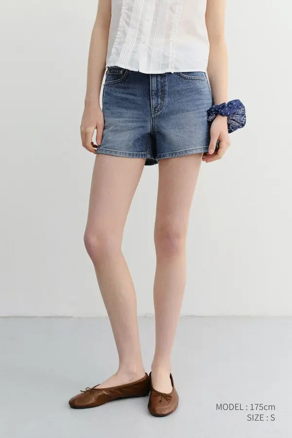 DUNST Faded Denim Shorts