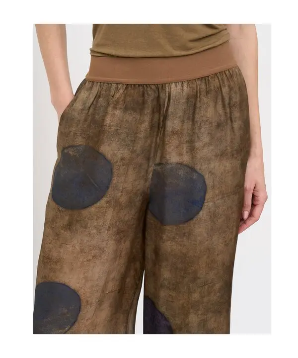 UMA WANG Viscose And Cupro Wide Leg Pants With Polka Dot Print
