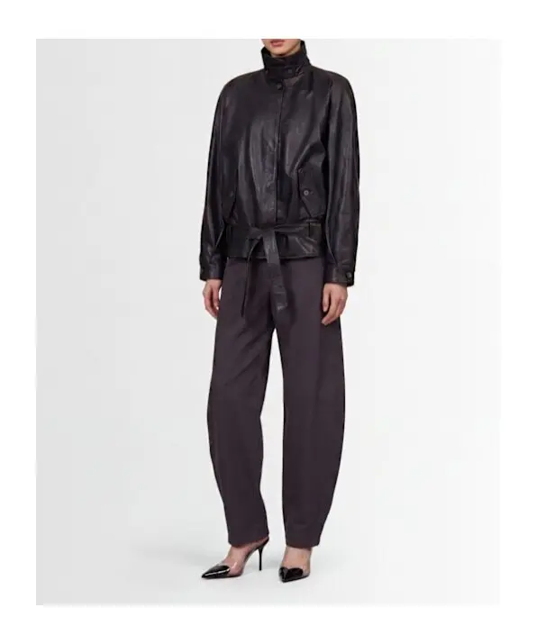 Magda Butrym Leather Belted Jacket - Black
