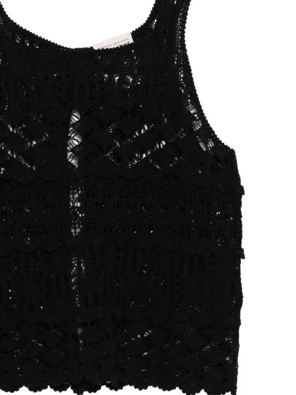 SEMICOUTURE Lace Sleeveless Top - Black