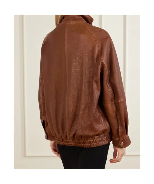 Nour Hammour Ariste Paneled Leather Jacket - Brown