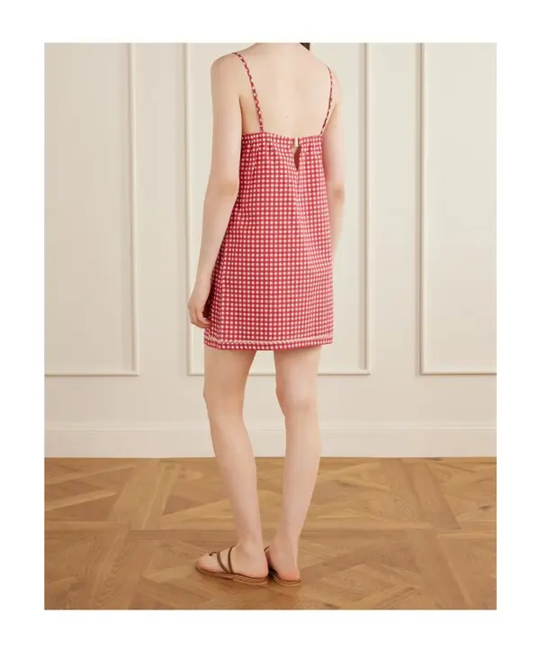 Posse Lindie Gingham Cotton Mini Dress - Red