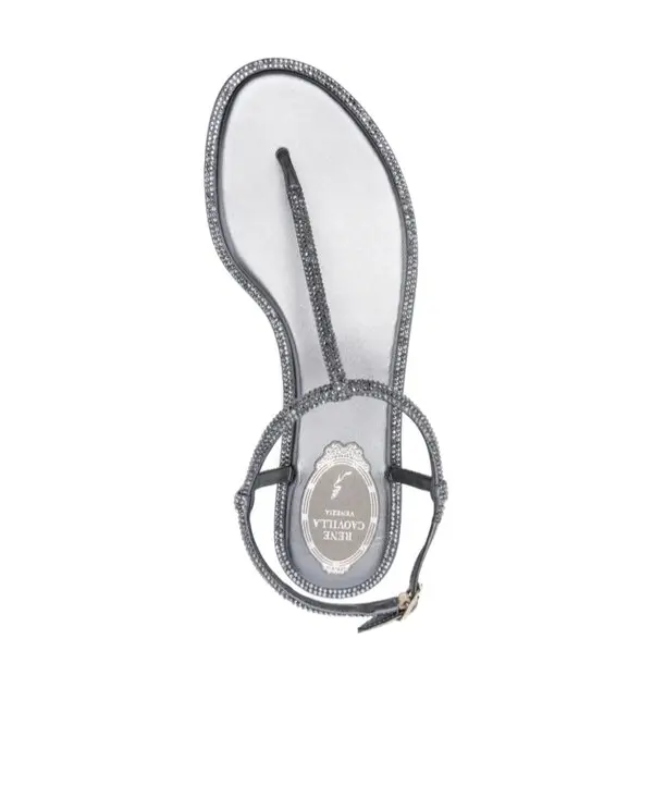 Rene Caovilla Embellished Thong Sandals - Gray