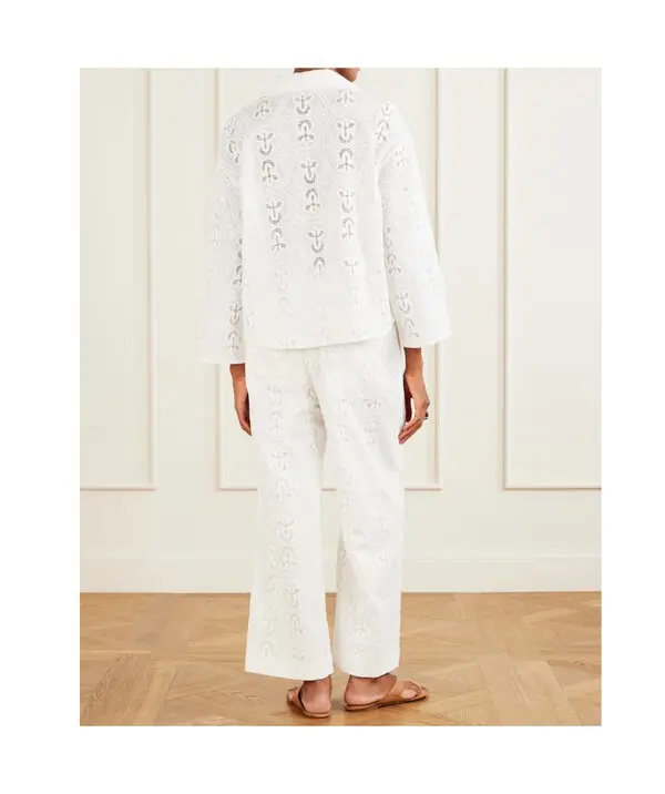 Tove Leighton Floral-embroidered Cotton-blend Blouse