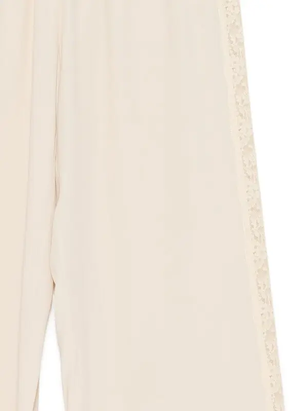 SEMICOUTURE Elle Lace-trim Wide-leg Trousers - White