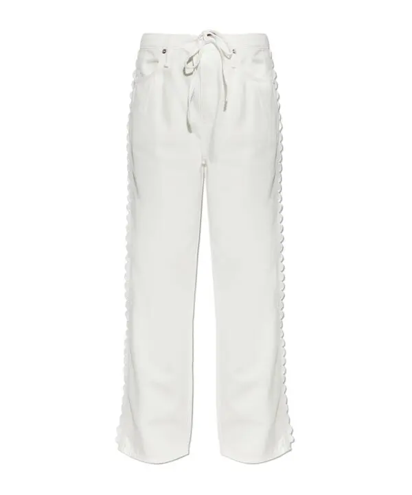Rag & Bone Scallop Trim Wide-leg Jeans - No