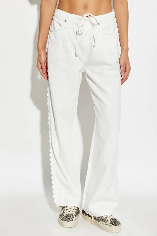 Rag & Bone Scallop Trim Wide-leg Jeans - No