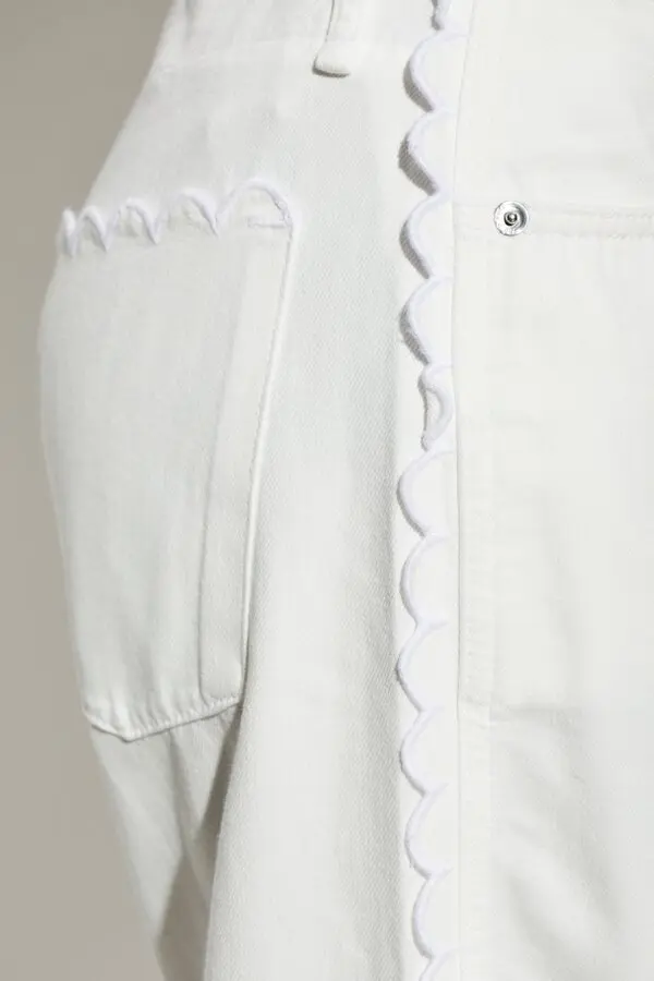 Rag & Bone Scallop Trim Wide-leg Jeans - No