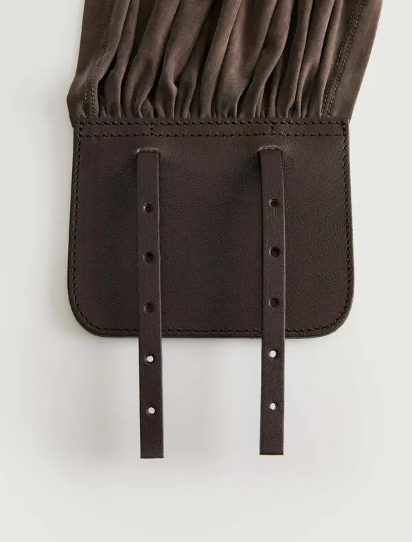Paloma Wool Pleated Belt With Double Metal Buckle