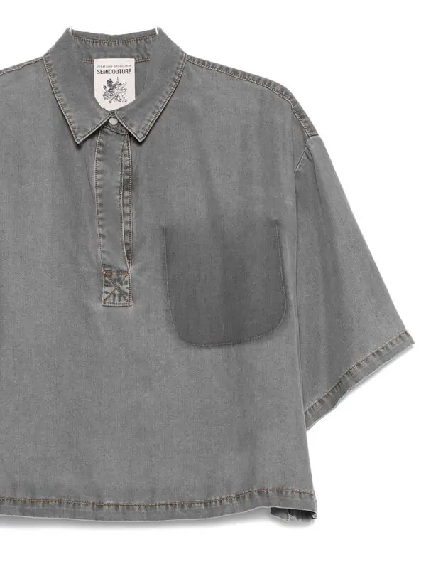 SEMICOUTURE Shana Short-sleeve Shirt - Gray