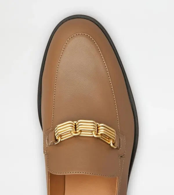 TOD'S Chain Detail Loafers In Sheepskin Nappa Leather
