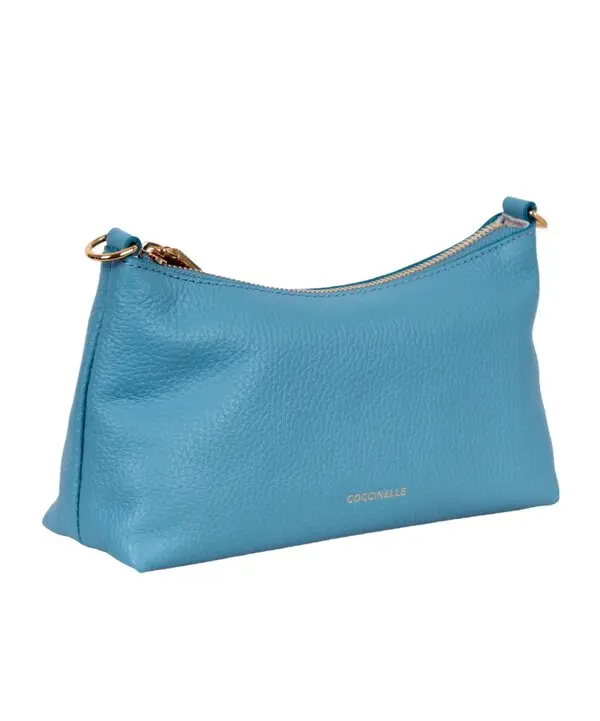 COCCINELLE Aura Debossed Logo Shoulder Bag - Blue