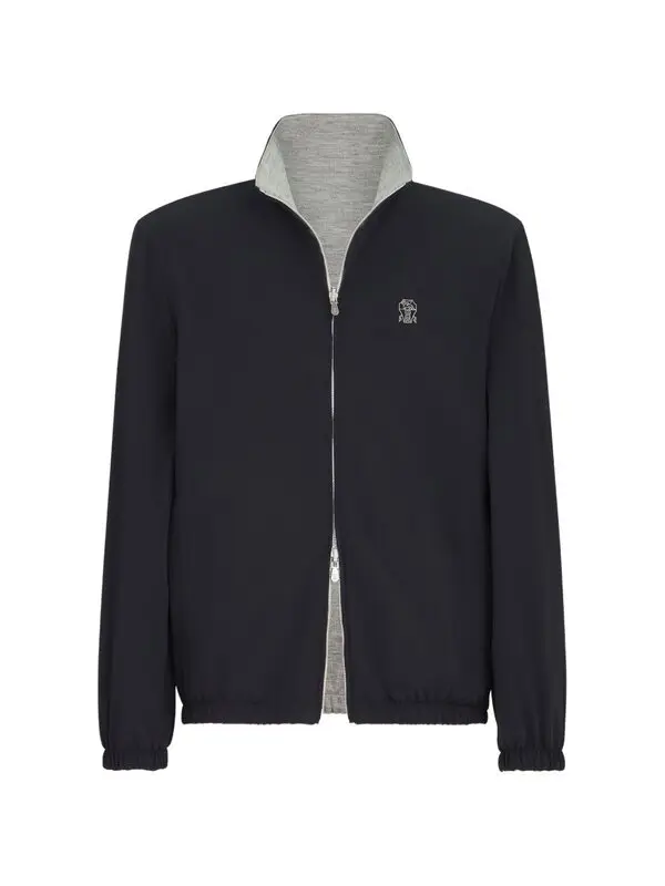 Brunello Cucinelli Bonded Nylon Reversible Zip-up Jacket - No