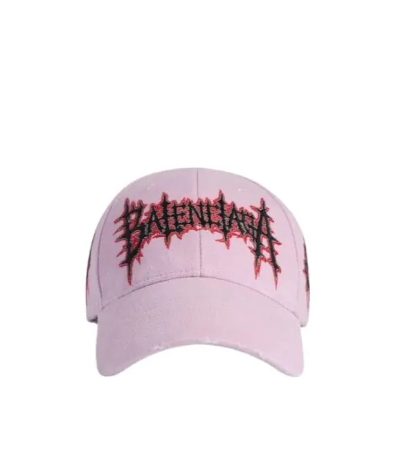 Balenciaga Logo Embroidered Cap - Pink