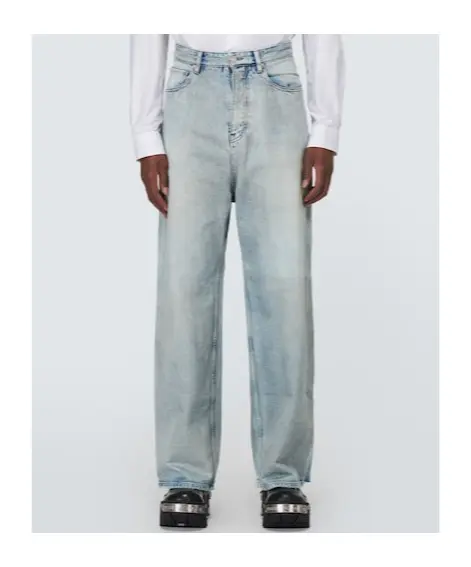 Balenciaga Distressed Wide-leg Jeans