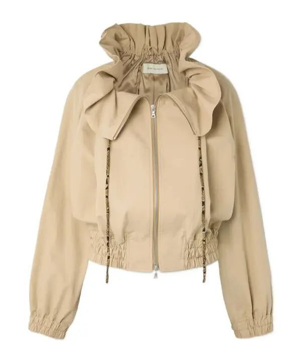 Dries Van Noten Voly Curled Neck Jacket - Beige
