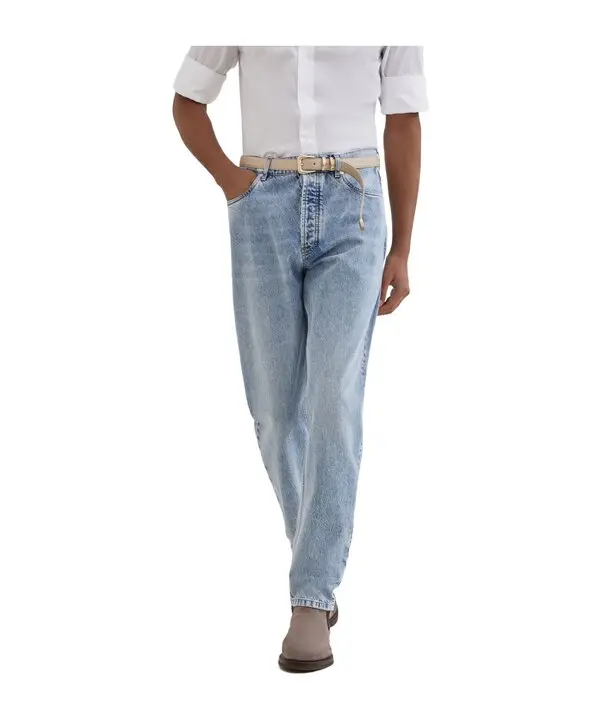 Brunello Cucinelli Mid-rise Logo Patch Jeans