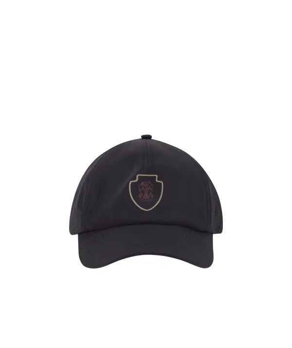 Brunello Cucinelli Baseball Cap With Embroidered Logo - Black