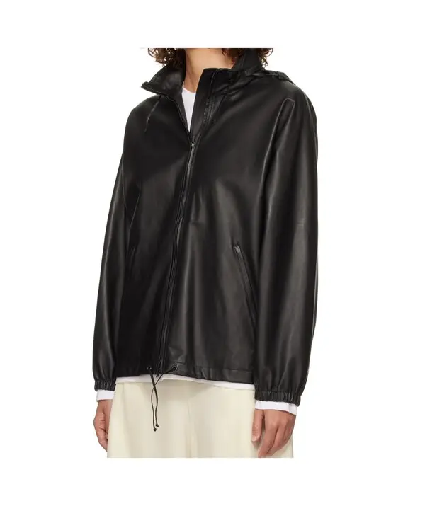 THE ROW Long Sleeve Leather Jacket