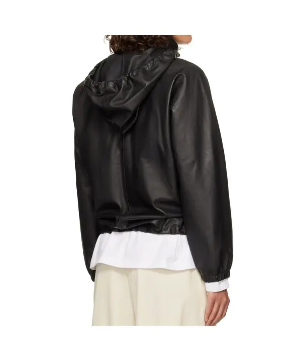 THE ROW Long Sleeve Leather Jacket