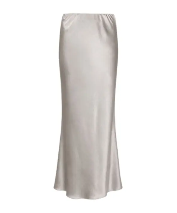 D.exterior Elastic Waist Midi Skirt